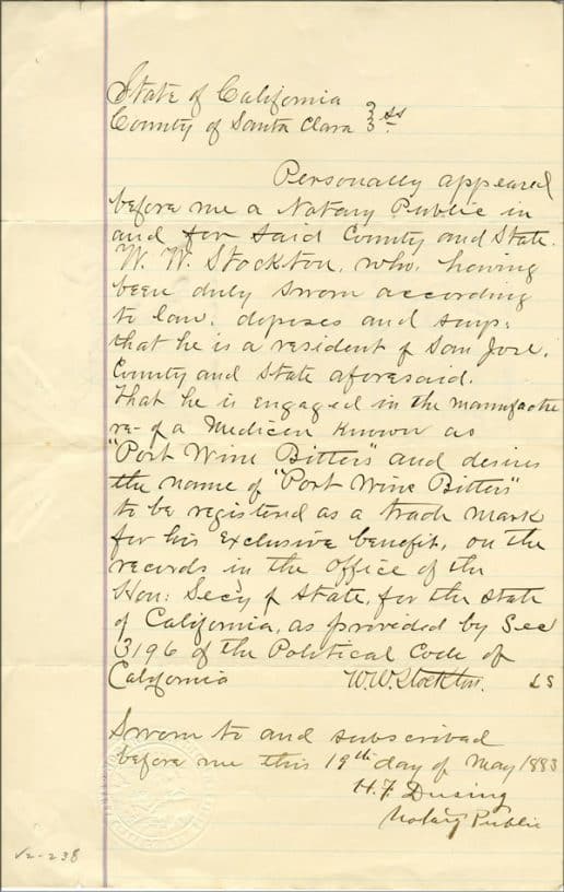 Stockton’s Port Wine Bitters – FOHBC Virtual Museum of Historical ...