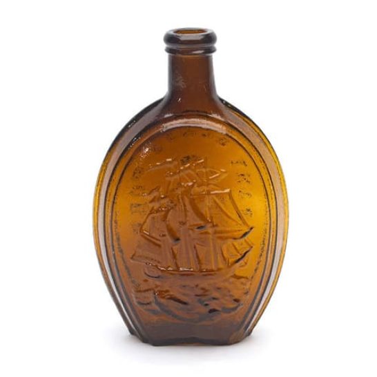 GI-28 • Washington Portrait – Albany NY – Sailing Frigate Flask – FOHBC ...