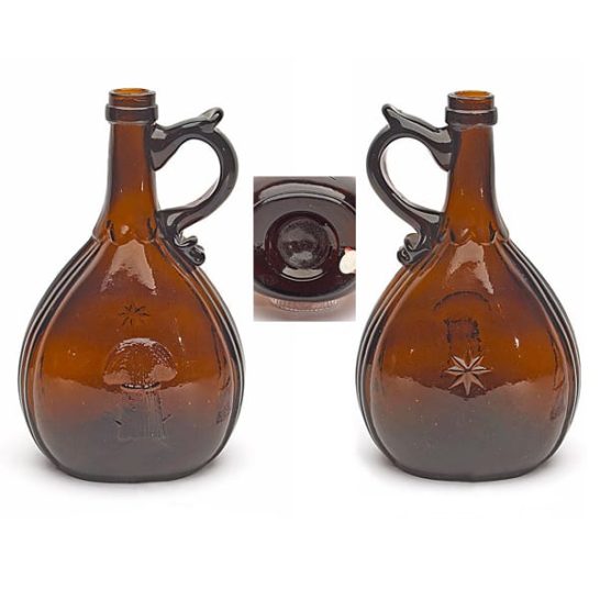 GXIII-45 • Sheaf Of Wheat – Star Pictorial Handled Calabash Flask ...